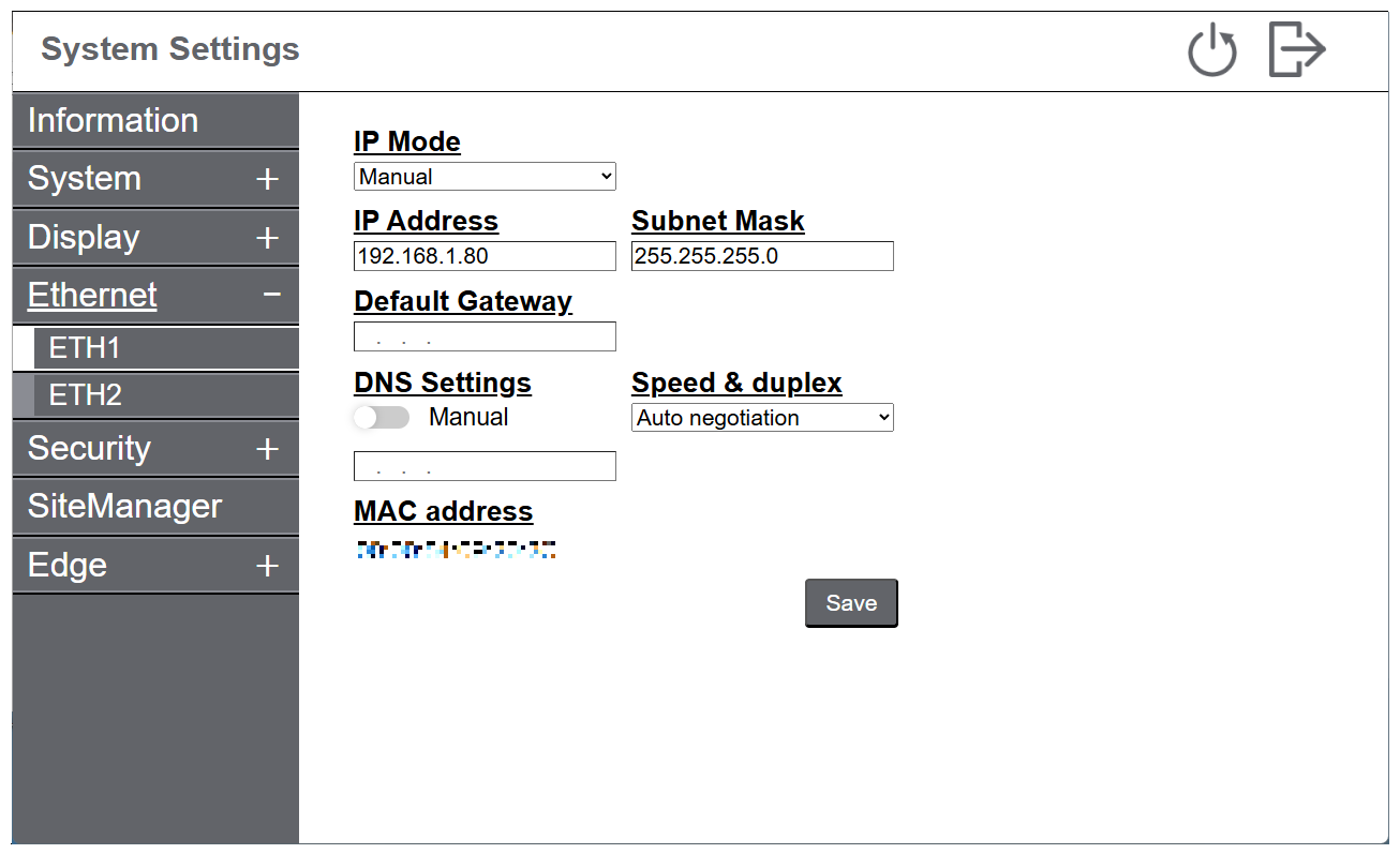 Ethernet - GP6000 Series Standard Model